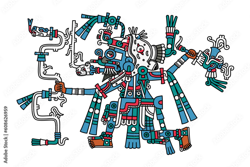 Tlaloc, Aztec god of lightning, rain and earthquake, deity of fertility ...
