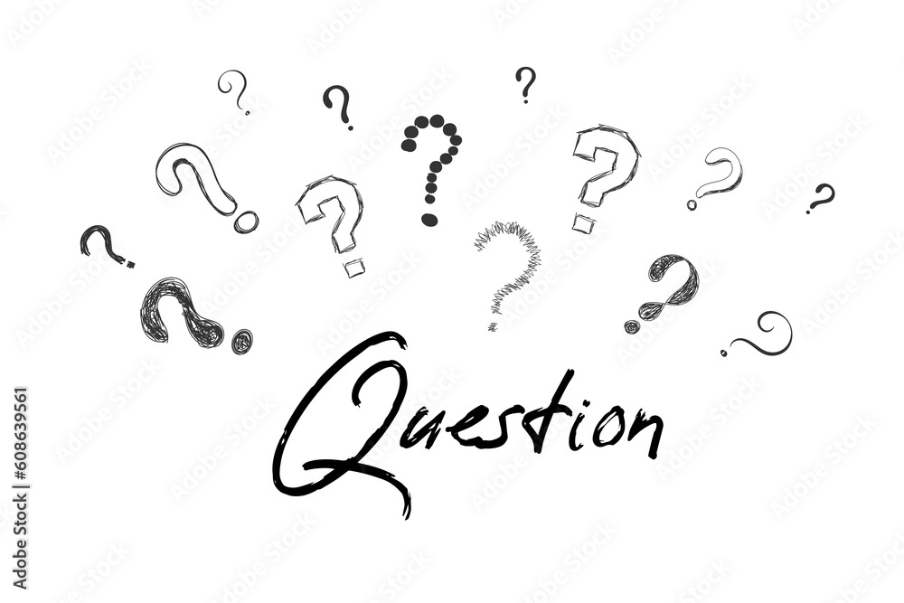 Vector de Stock Question mark - hand drawn symbol. Cartoon sketch style ...