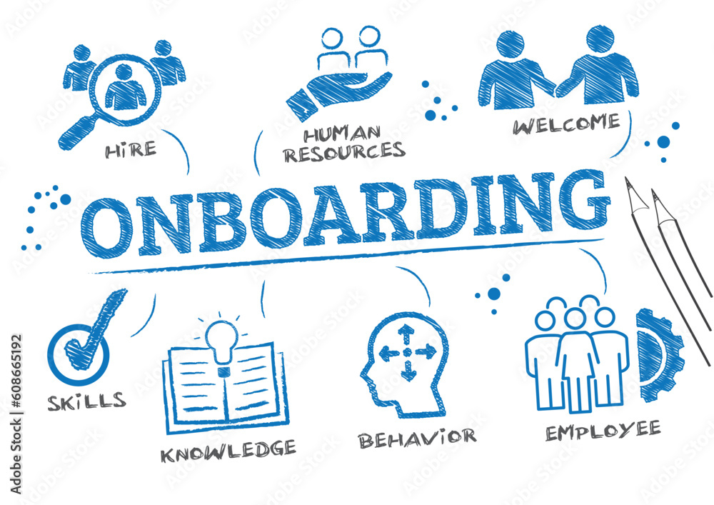 Onboarding Process Vector Illustration Scribble Concept Stock Vector Adobe Stock