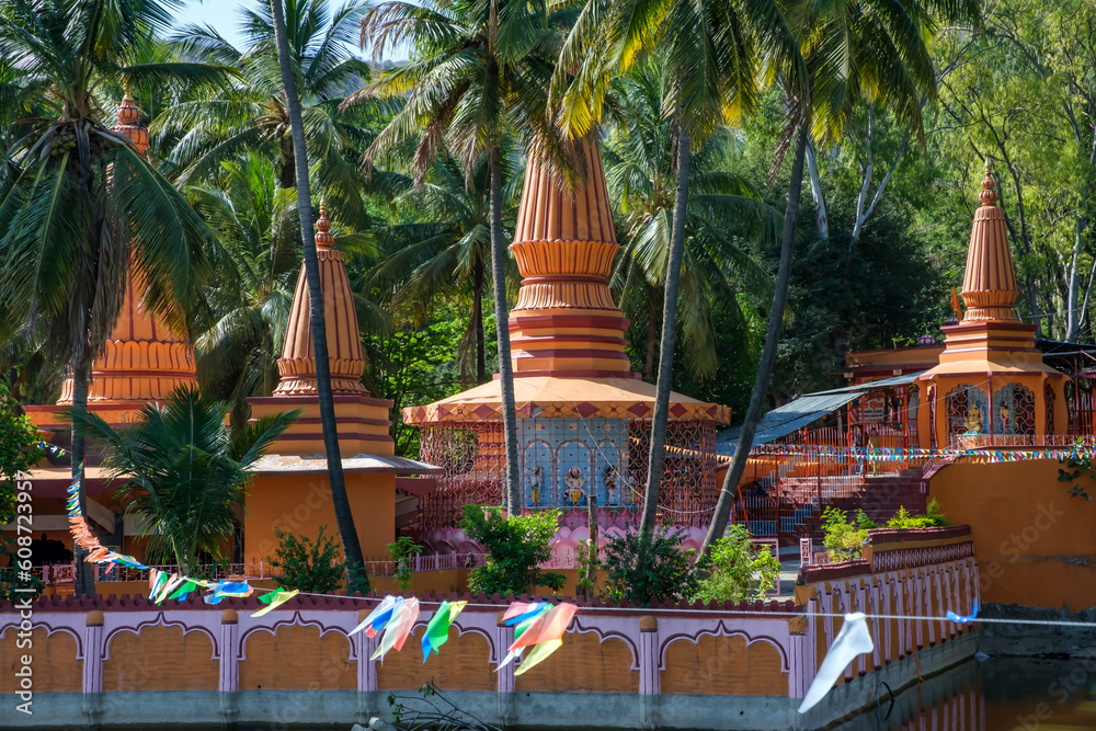 Pune, India - April 23 2023: Scenic ancient Hindu Temple at Ramdara ...