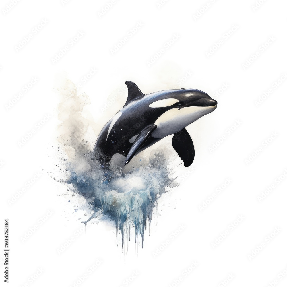 a Horizontal format Orca / Killer Whale doing coming out of the water ...