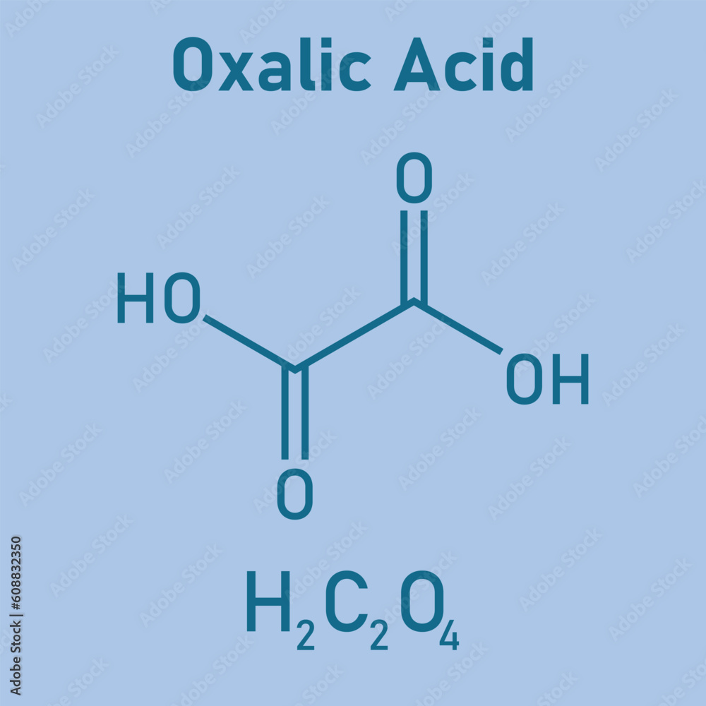 Chemical structure of Oxalic acid (H2C2O4). Chemical resources for ...