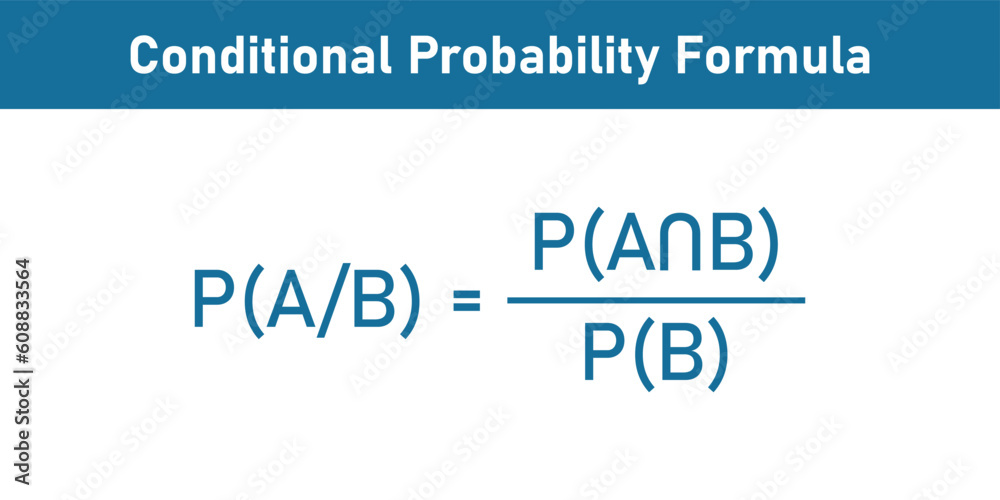Conditional probability formula in probability theory. Mathematics ...