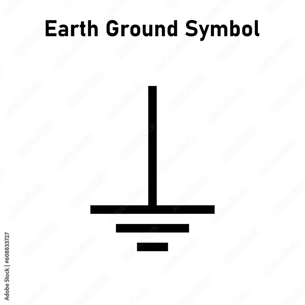Protective earth ground symbol icon in electricity. Physics resources ...