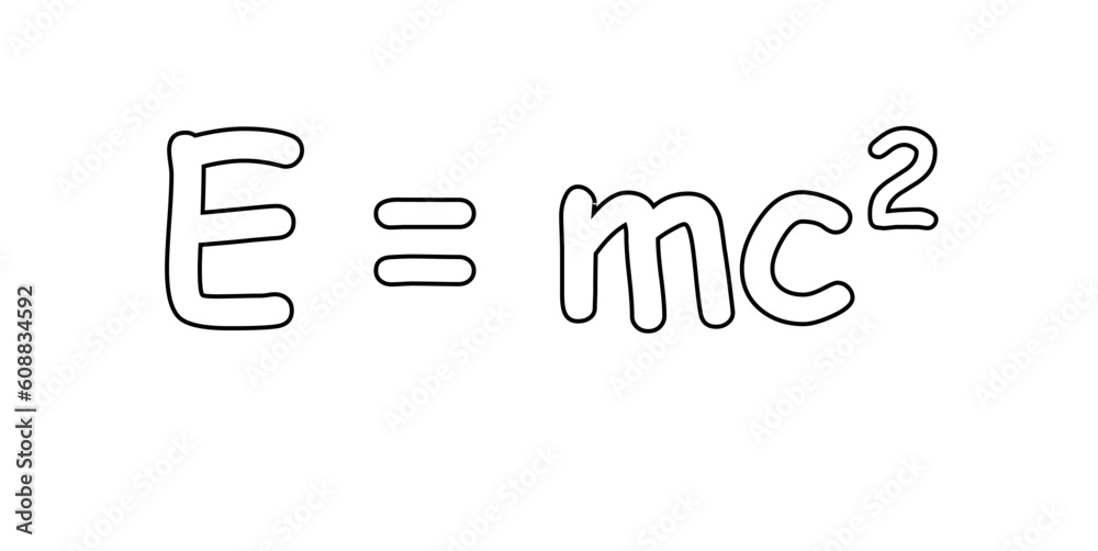 Einstein's formula. Energy, mass and speed of light equation. EMC ...