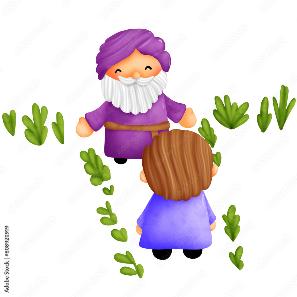 Parable of prodigal son from bible story clipart watercolor.bible foe ...