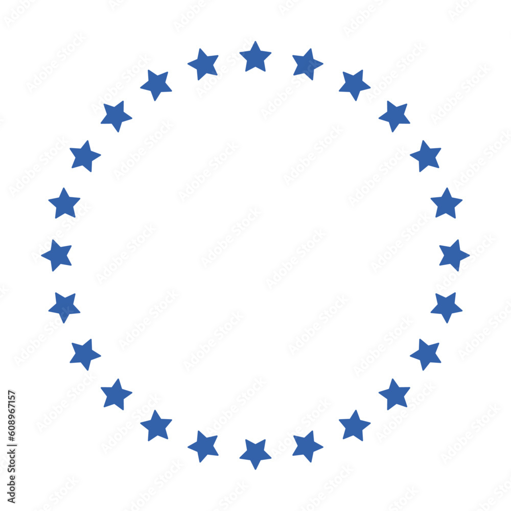 Round border frame with blue stars. Isolated vector and PNG ...