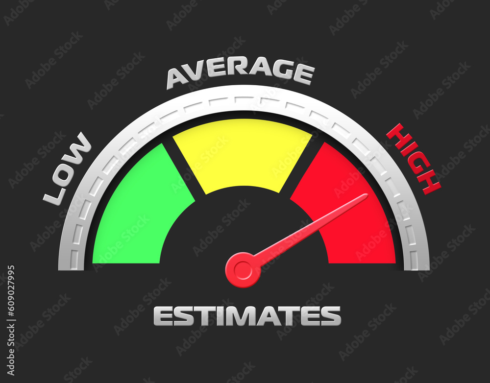 assessment level indicator icon, (low, average, high,) the arrow on the ...