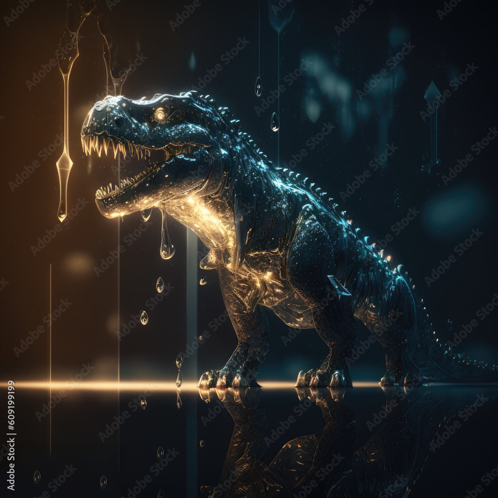 Dinosaurs. Extinct species of animals. Big strong toothy predators ...