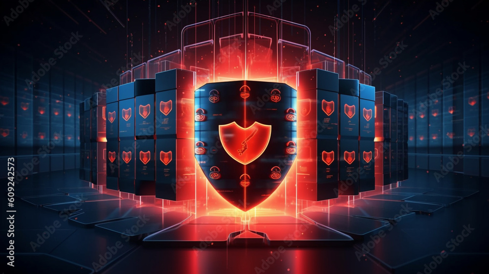 the virtual shield surrounding a network server, emphasizing the ...