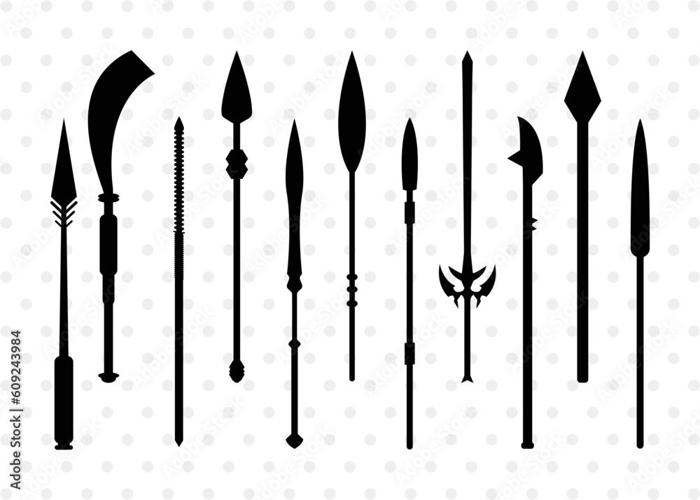 Vector de Stock Spear Silhouette, Weapon Svg, Pike Weapon Svg, Sparta ...