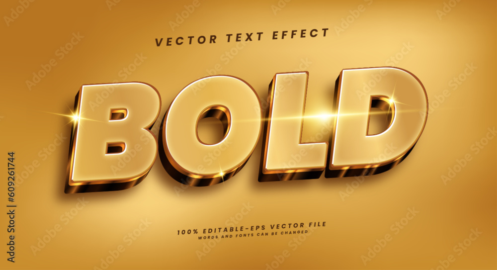 Luxury bold 3d editable text style effect, with brown color theme ...
