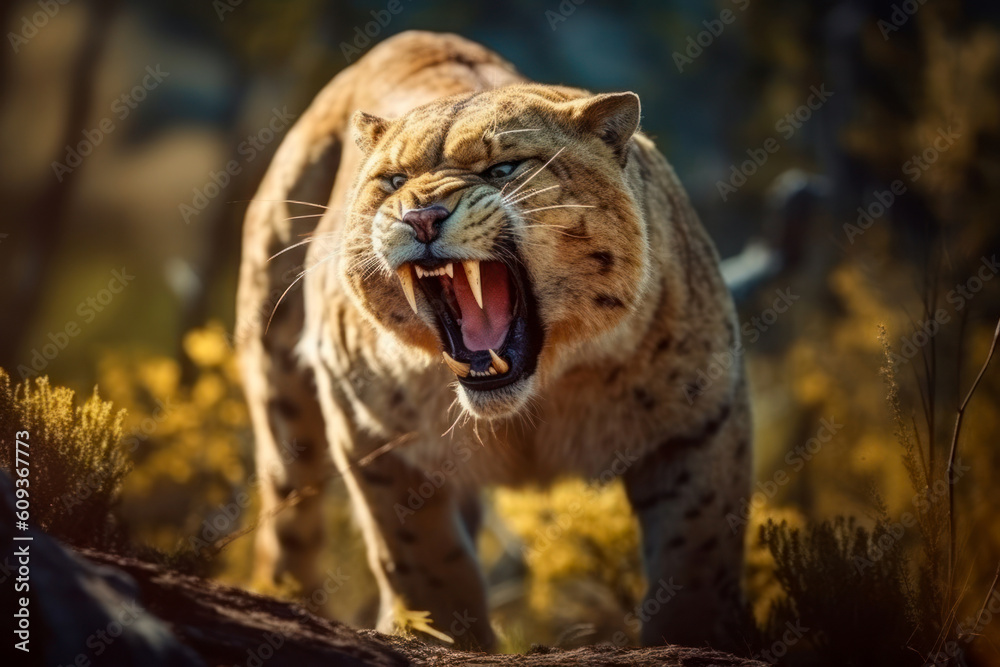 Smilodon, the extinct sabre-toothed cat, one of the most iconic ...