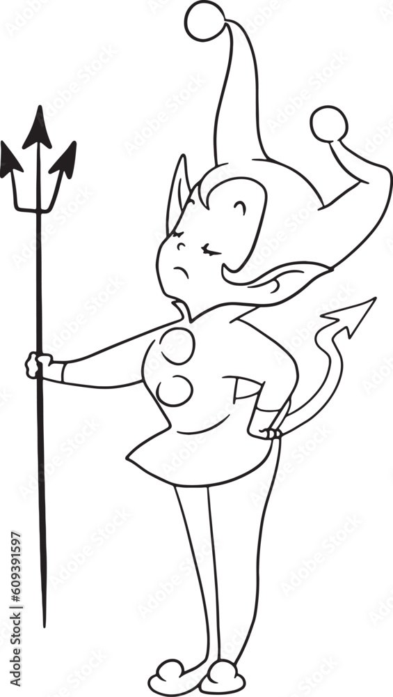 devil cartoon doodle kawaii anime coloring page cute illustration ...