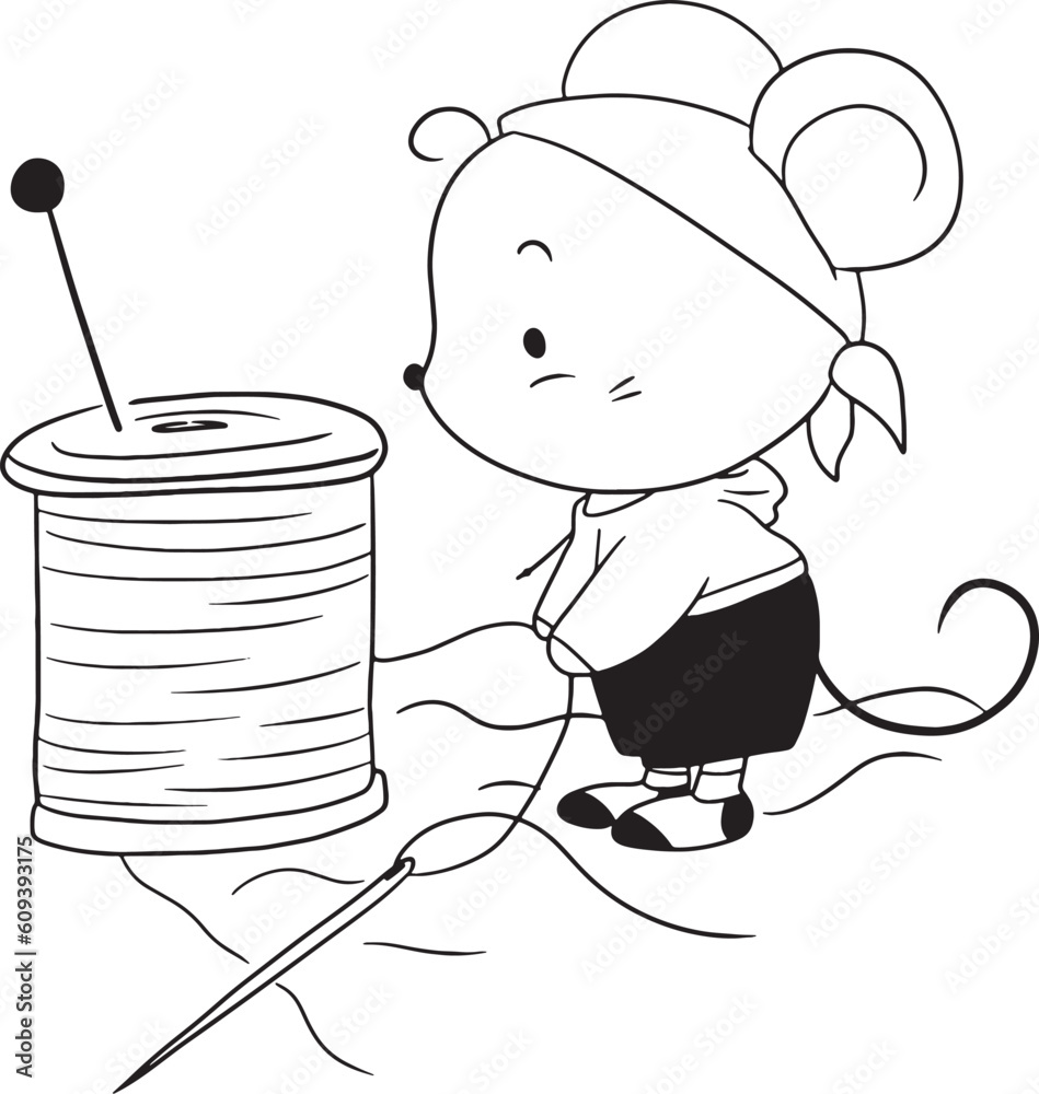 Стоковий вектор rat cartoon doodle kawaii anime coloring page cute ...