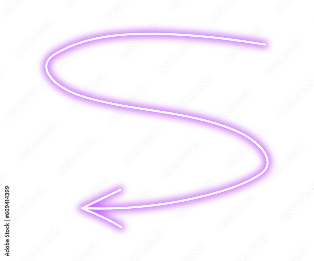 Neon arrow shape png. Glowing purple arrow on transparent background ...