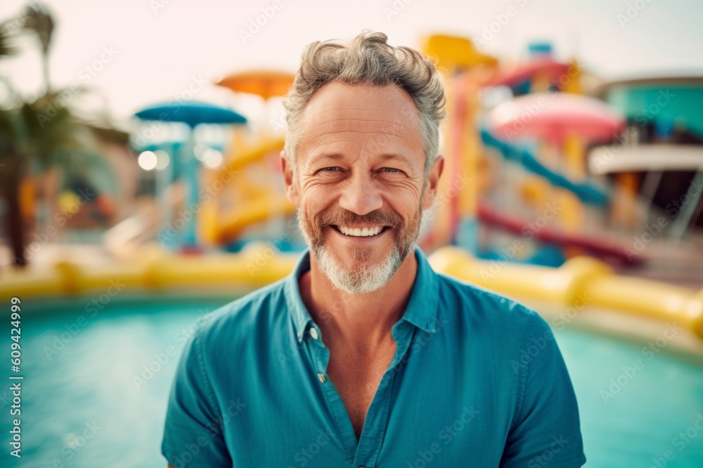 Medium shot portrait photography of a pleased man in his 50s that is ...