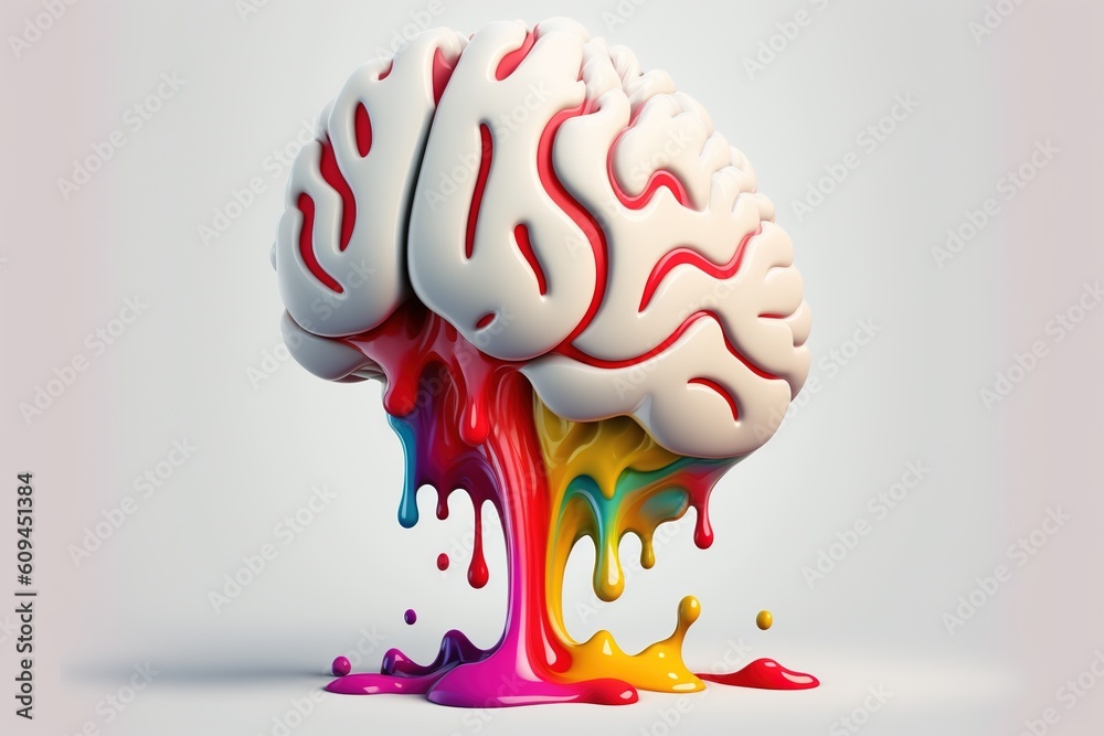 Brain Cute Cartoon Healthy Human Anatomy Internal Organ Character Set