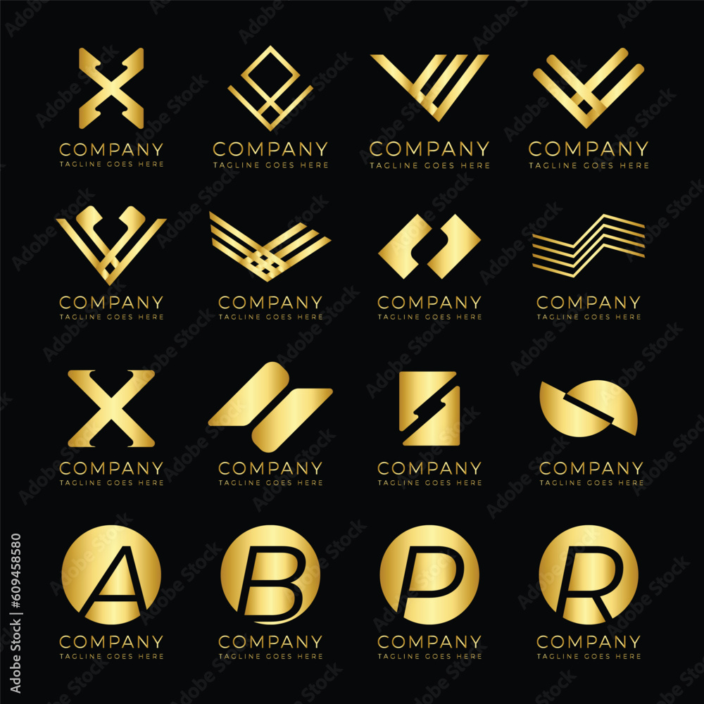 Free vector set of company logo design ideas Stock Vector | Adobe Stock