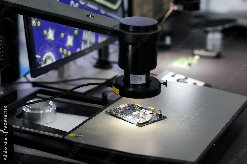 PCB inspection and quality control system Stock Photo | Adobe Stock