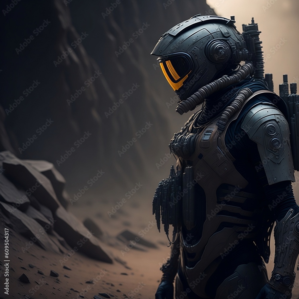 Stock-Illustration „Soldier. The Martian Armies are a group of cyborgs ...
