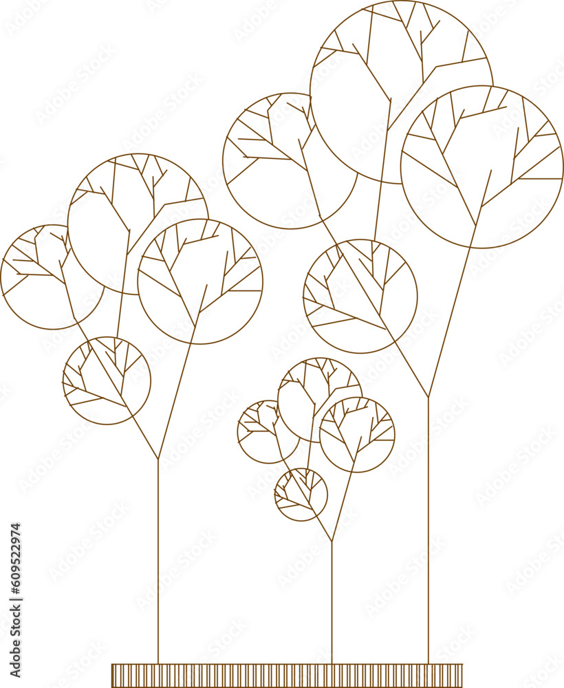 Vector sketch illustration of a round chibi tree Stock Vector | Adobe Stock