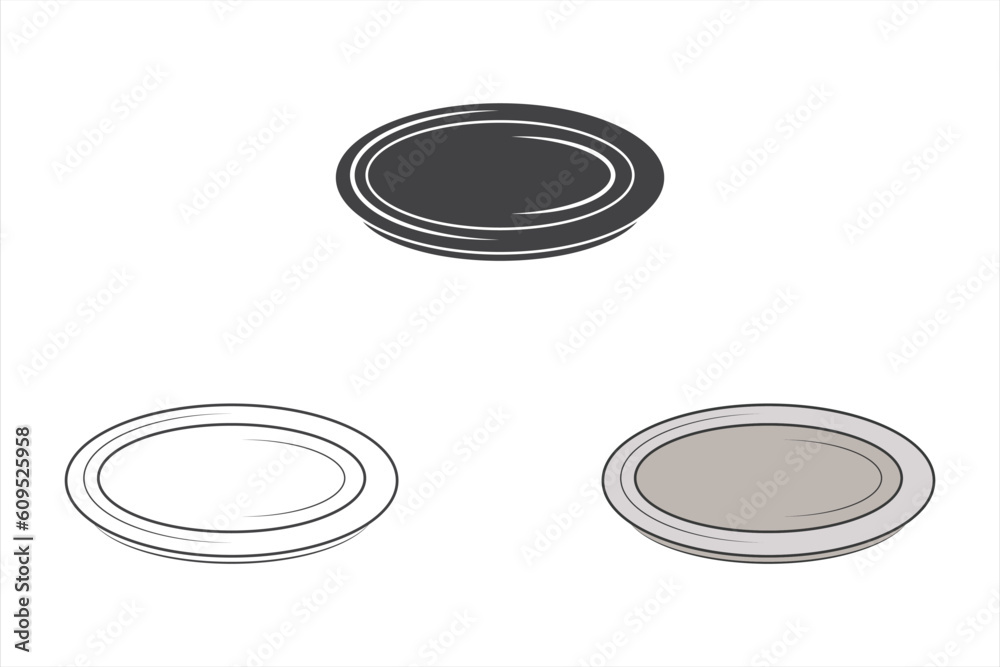 Plate Vector, Plate Silhouette, Restaurant Equipment, Cooking Equipment ...