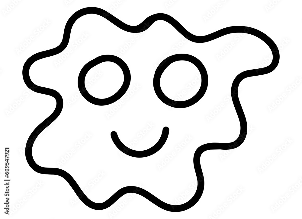 Printable Coloring Page for Kids. Black and White Smiley Face Isolated ...