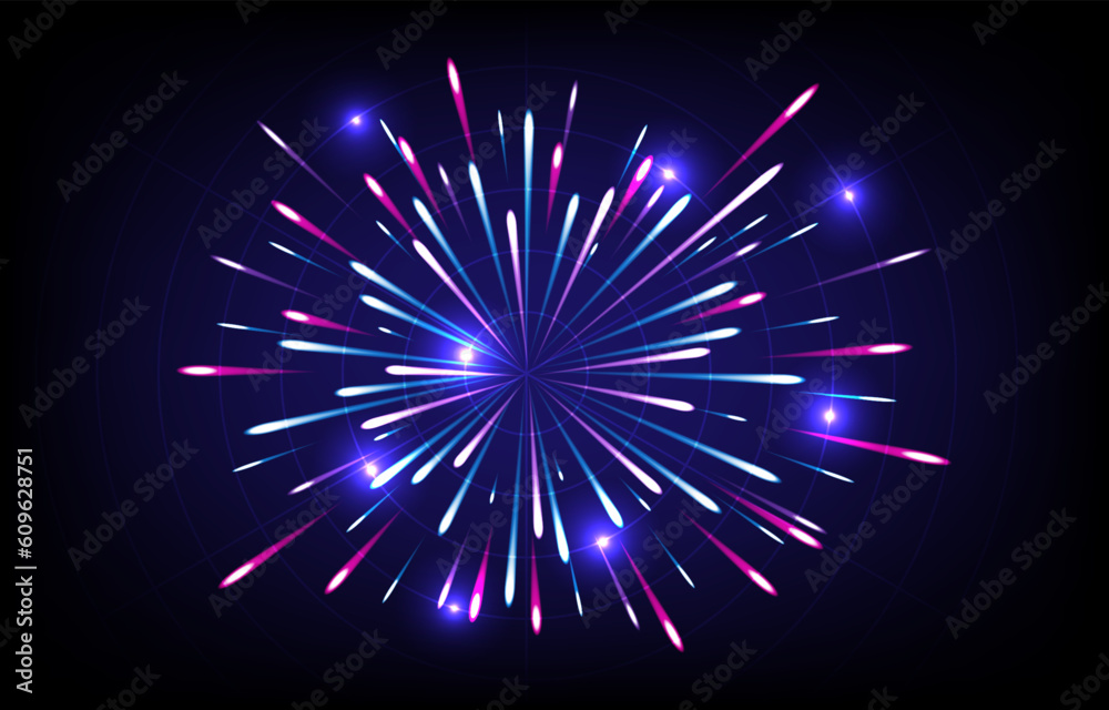 Meteor rain with falling glowing comets, Neon Light Particles ...