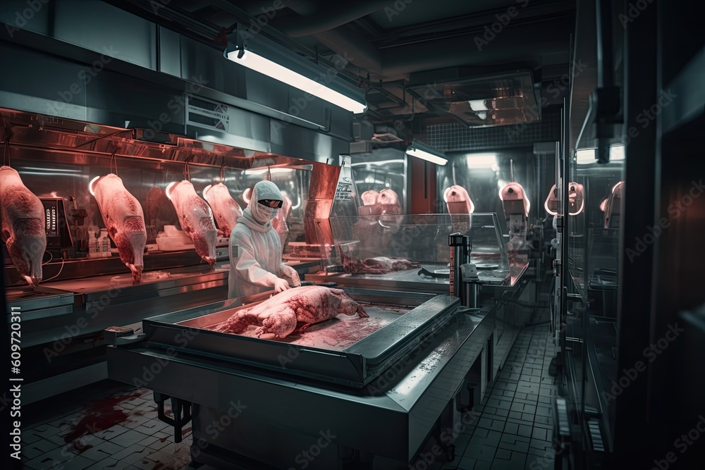 Meat processing plant. Meat processing plant. Production of meat ...