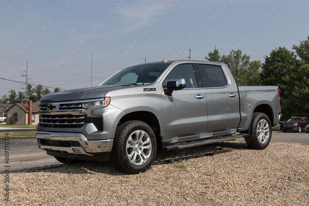 Chevrolet Silverado 1500 display at a dealership. Chevy offers the ...