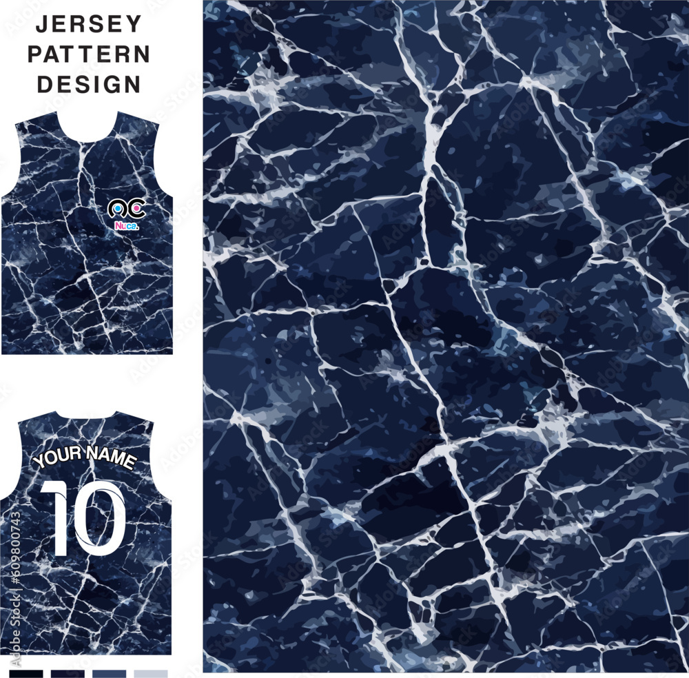 Abstract marble blue concept vector jersey pattern template for ...