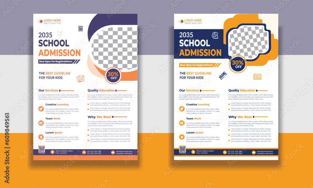 Creative professional and modern school flyer design, online school ...