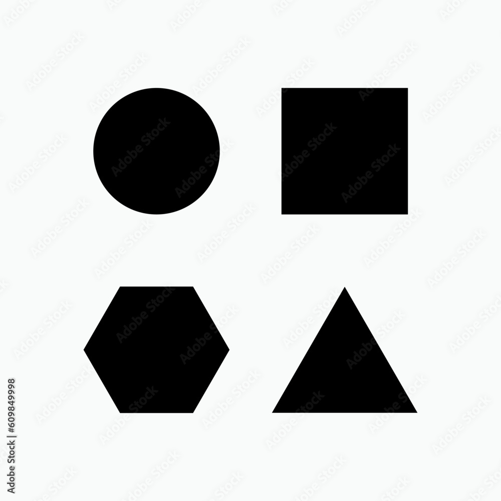 Basic Shapes Icon. Geometric Forms Symbol. Stock Vector | Adobe Stock