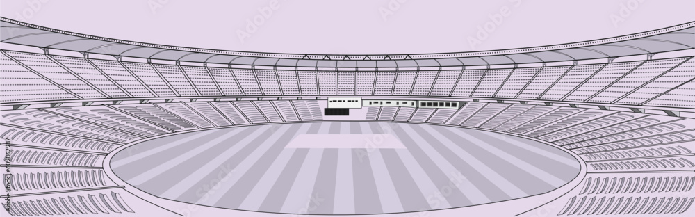 Multi-purpose Sports Ground Vector Sketch Largest Cricket Stadium World ...
