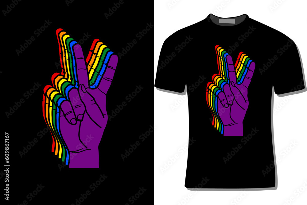 ASL alphabet v hand sign illustration Stock Vector | Adobe Stock