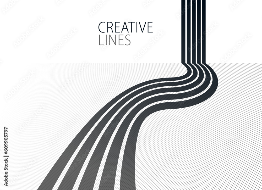 Linear composition vector road to horizon, abstract background with ...