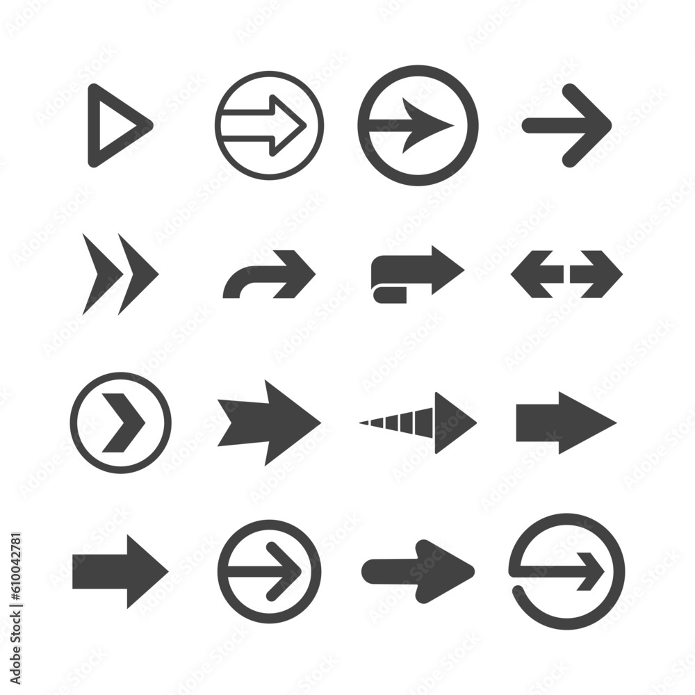 Arrow pictogram collection. Set of arrows. Stock Vector | Adobe Stock
