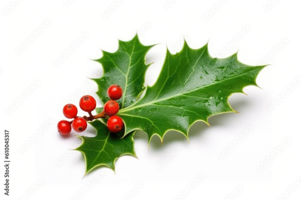 Holly leaf isolated created with Generative AI technology Stock ...