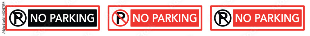 No parking sign. No parking rectangle signage on transparent background ...