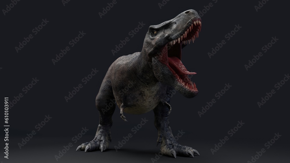 Tarbosaurus Bataar pose render of background. 3d rendering Stock ...