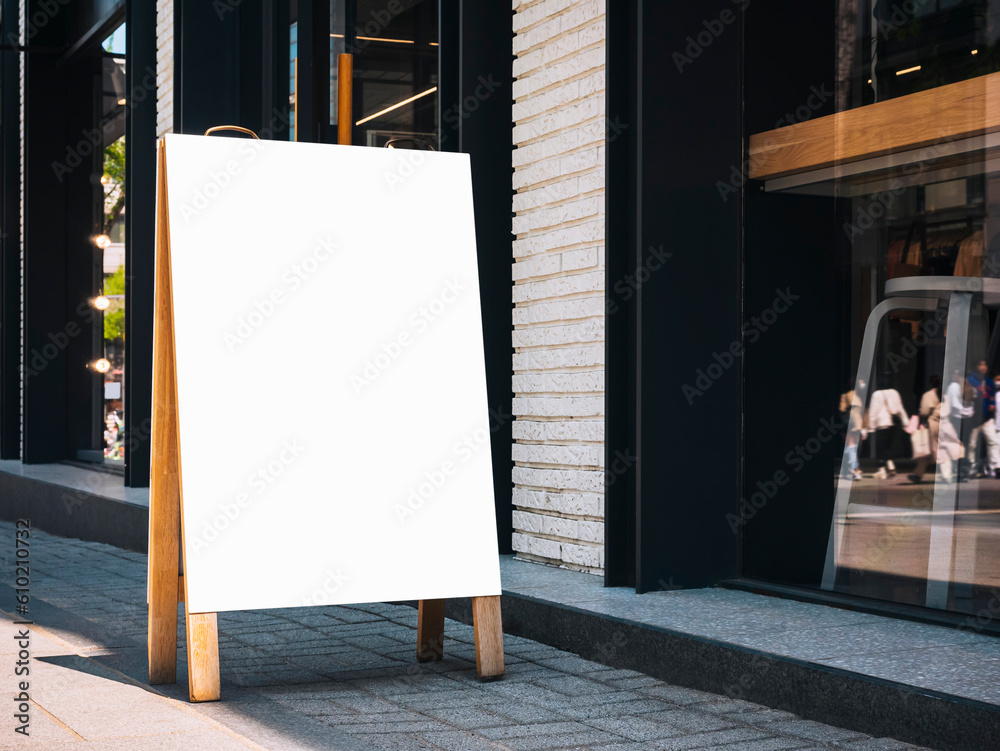 Mock up Signboard Blank sign stand shop Restaurant cafe Menu Stock ...