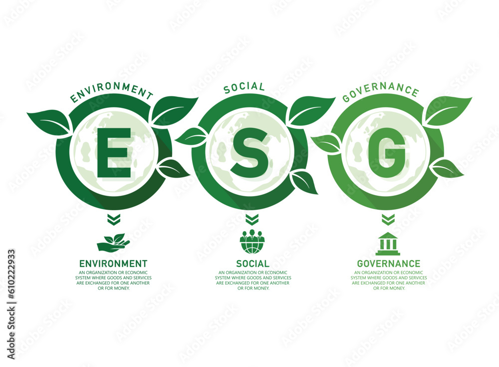 ESG infographics environmental, social and governance concept business ...