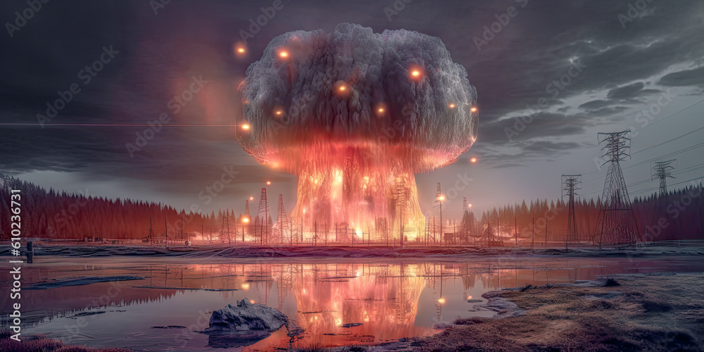 Fictional Illustration of a Nuclear Explosion Wallpaper Background ...