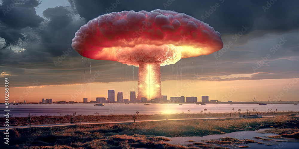 Fictional Illustration of a Nuclear Explosion Wallpaper Background ...