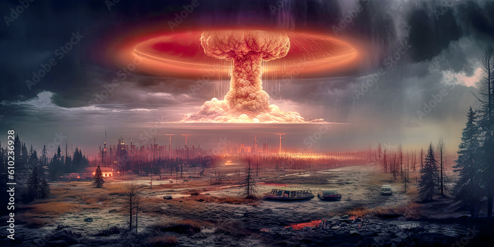 Fictional Illustration of a Nuclear Explosion Wallpaper Background ...