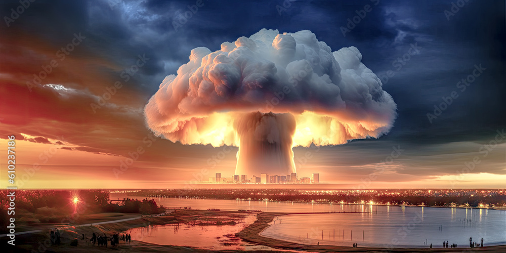 Fictional Illustration of a Nuclear Explosion Wallpaper Background ...