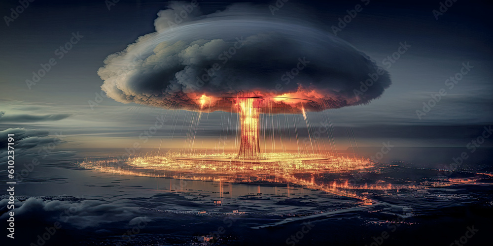 Fictional Illustration of a Nuclear Explosion Wallpaper Background ...