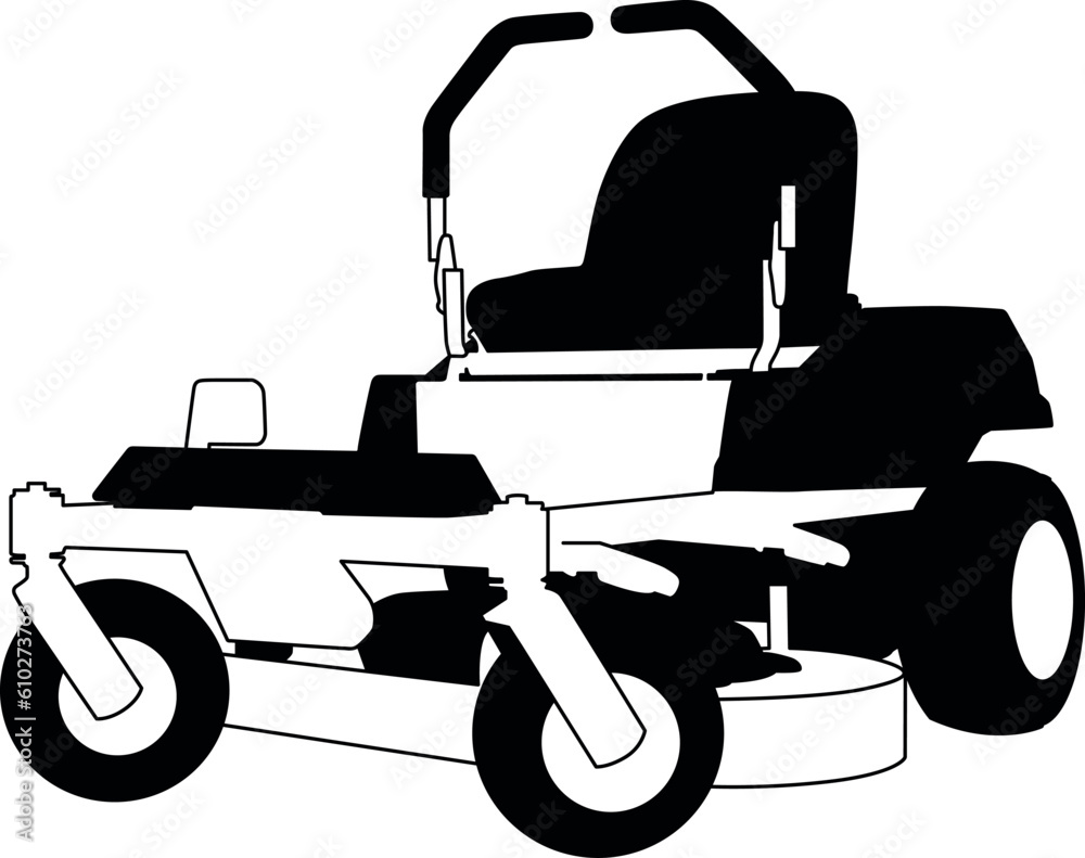 Lawn Mower Silhouette Vector