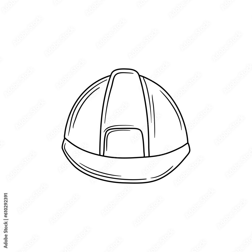 Engineer helmet hand drawn outline doodle icon. Hard hat vector sketch ...